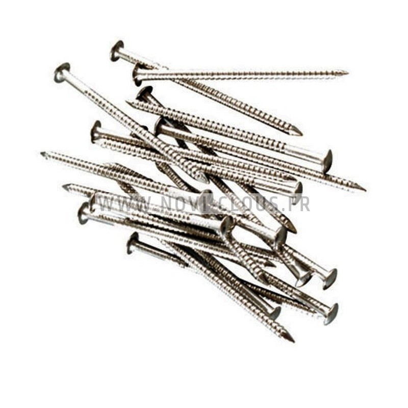 Pointes en vrac 2.5x60mm Crantées Inox A4 Tête bombée 1KG - NOVI CLOUS